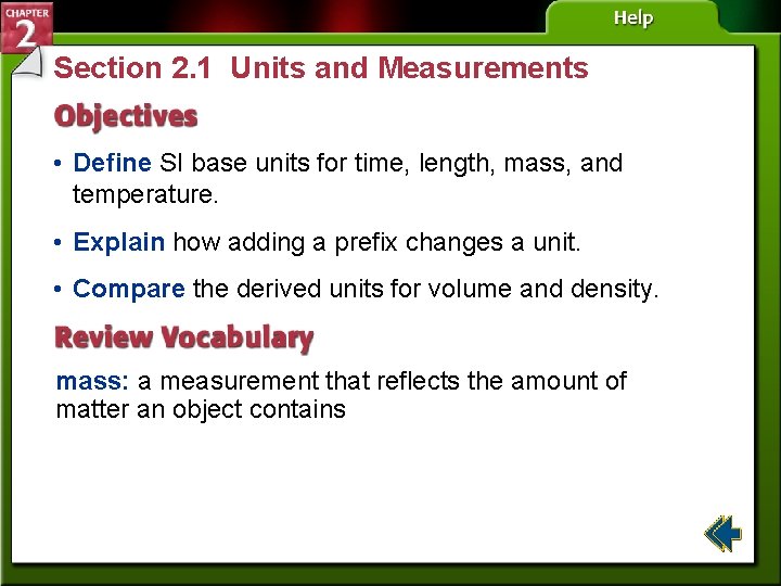 Section 2 1 Units and Measurements Define SI