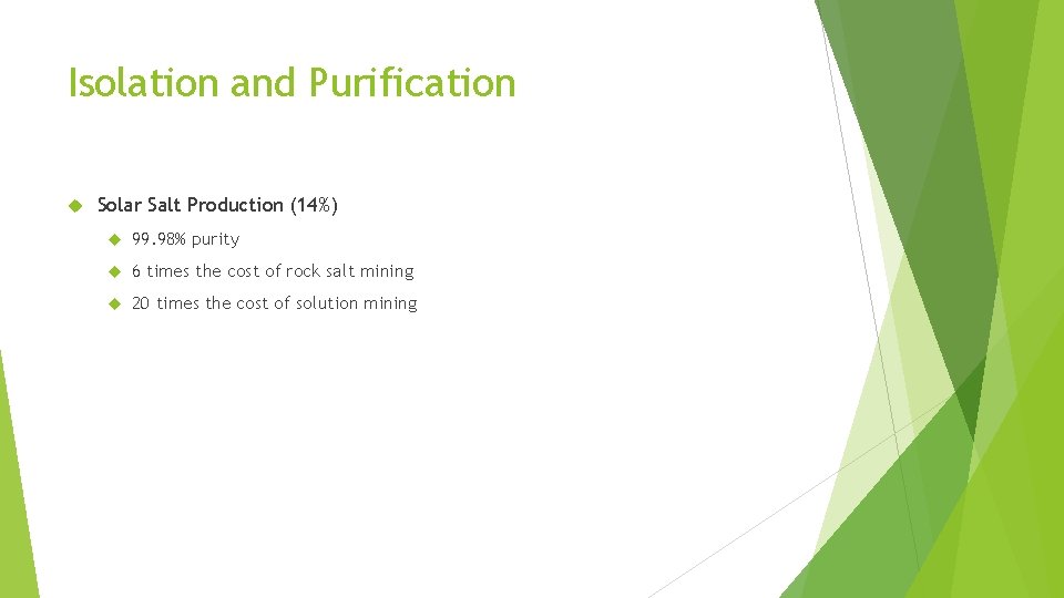 Sodium Chloride Process Brian Meeuwsen Katie Neta Isolation