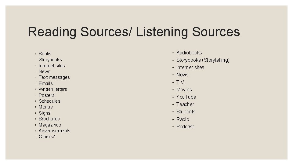 SKILLS ACTIVITIES Choices Skills Grammar Listening Speaking Receptive