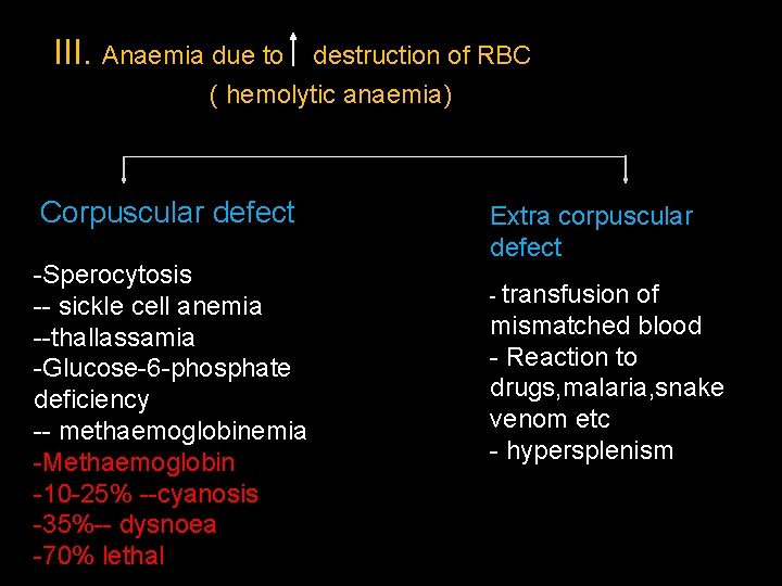 Anemia Its quantitative or qualitative reduction in RBC
