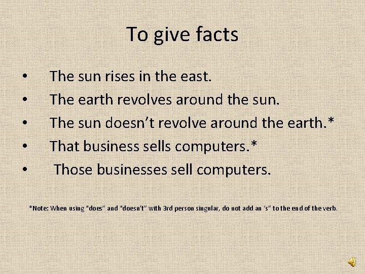 The Simple Present Tense Explained Directions Click on