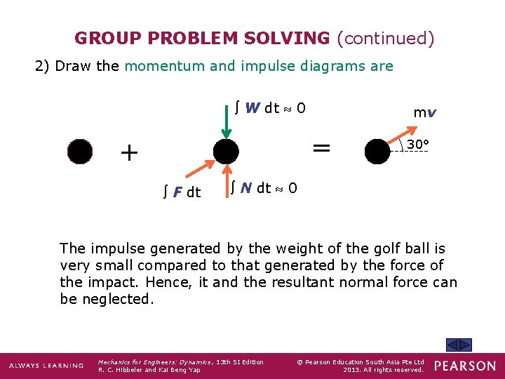 PRINCIPLE OF LINEAR IMPULSE AND MOMENTUM Mechanics for