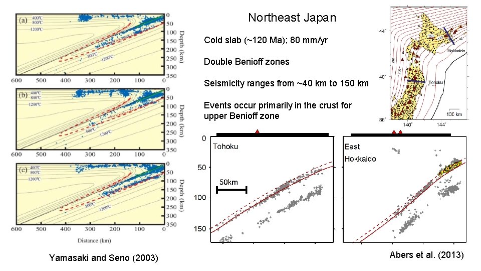 Seismicity in subduction zones Significant variation in seismicity