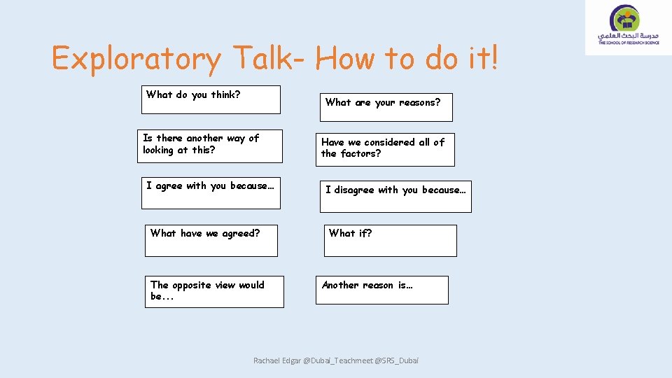How we encourage oracy in the classroom Rachael