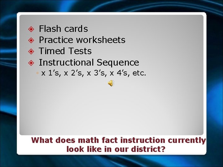 Math Facts Fluency Meridian Joint School District No