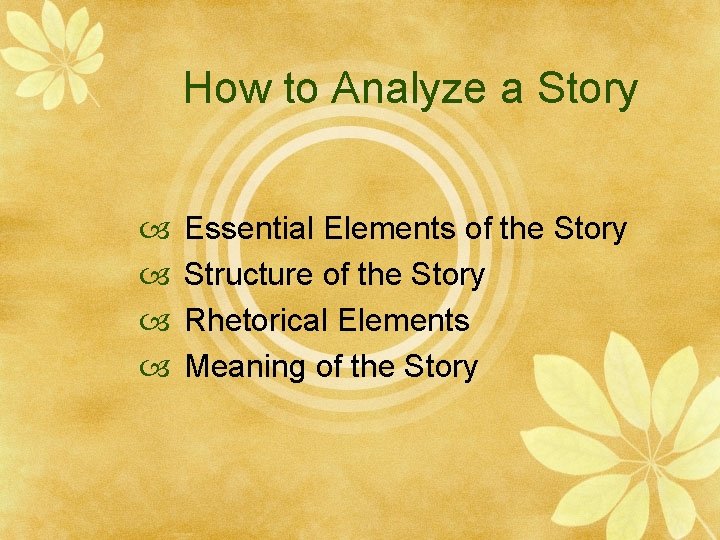 Writing the Literary Analysis An analysis explains what