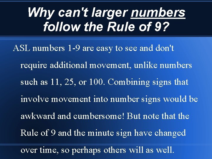 Unit 6 Notes Fingerspelling and Numbers First using