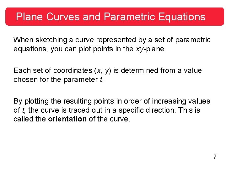 10 P Conics Parametric Equations and Polar Coordinates