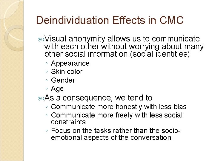 ComputerMediated Communication What is CMC Broadly ComputerMediated ...