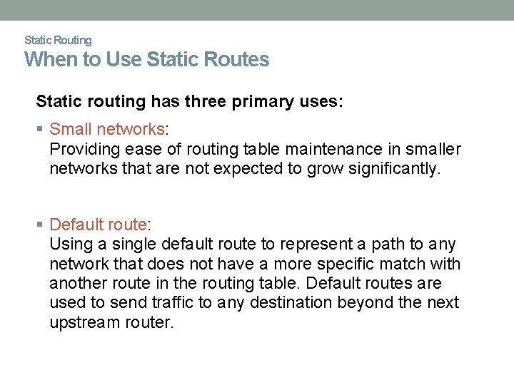 STATIC ROUTING AND SERIAL INTERFACES 2 nd semester