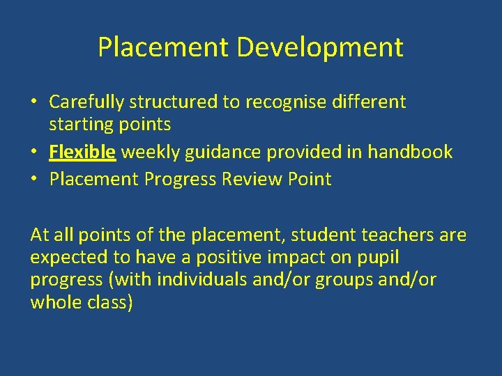 PGCE School Experience Placement 1 Preplacement Meeting Expectations