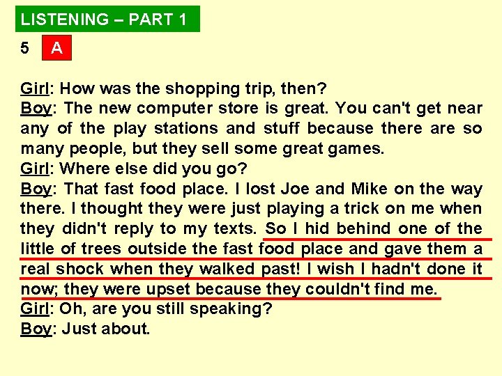 READING AND USE OF ENGLISH PART 5 31