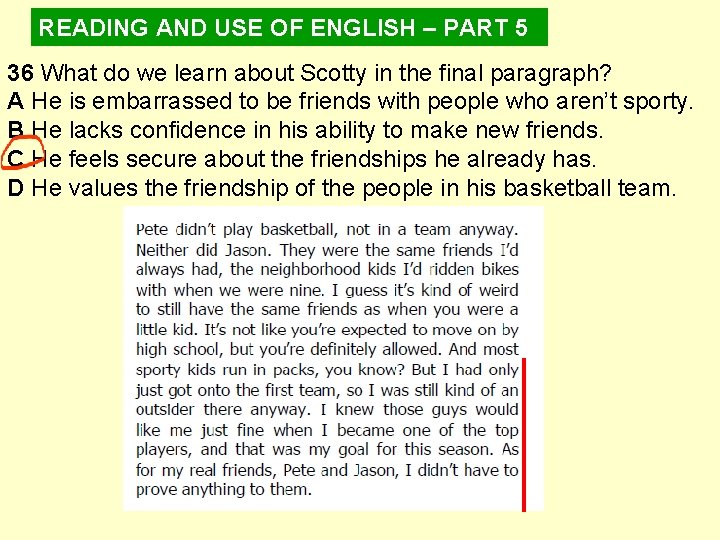 READING AND USE OF ENGLISH PART 5 31