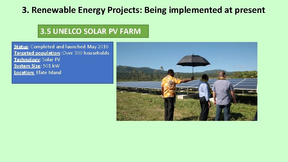 VANUATU Joshua Chalapan Nari Department of Energy Vanuatu