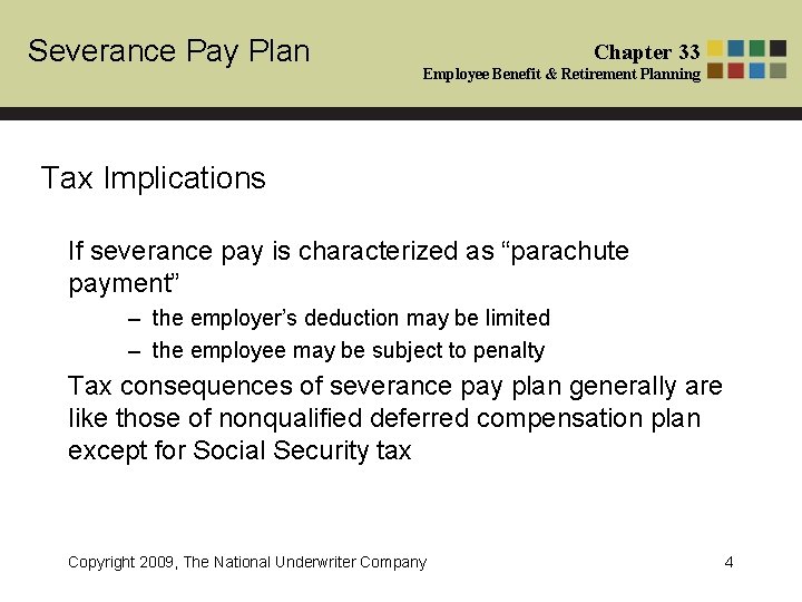 Severance Pay Plan Chapter 33 Employee Benefit Retirement
