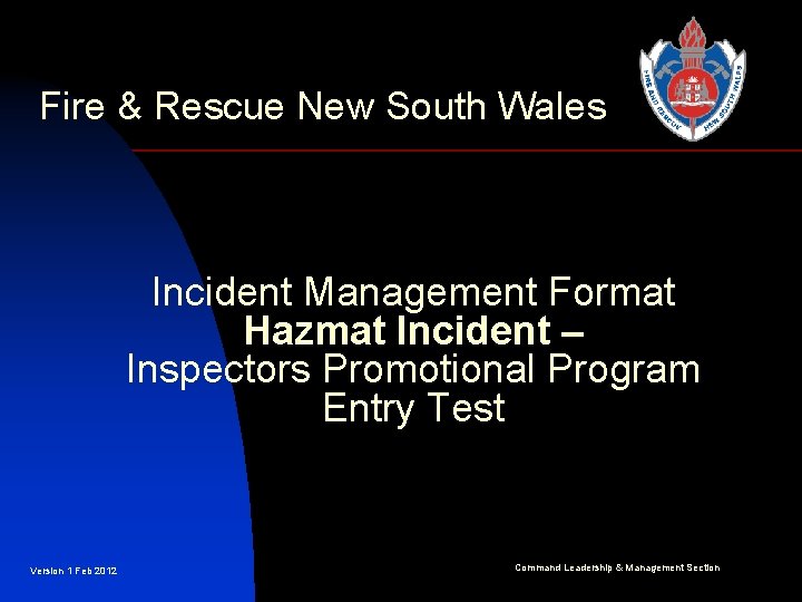 Fire Rescue New South Wales Incident Management Format