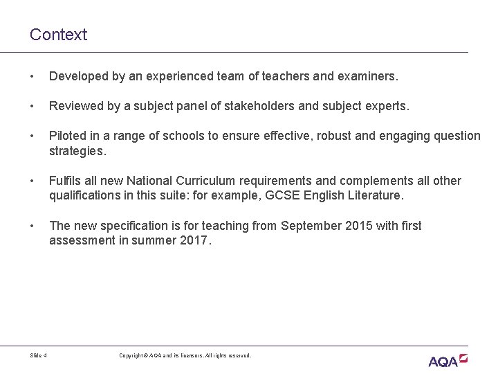 GCSE English Language For first teaching in 2015