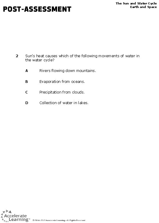 The Sun and Water Cycle Earth and Space