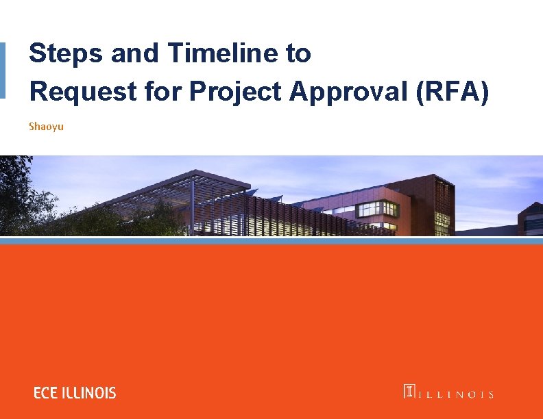 Steps and Timeline to Request for Project Approval