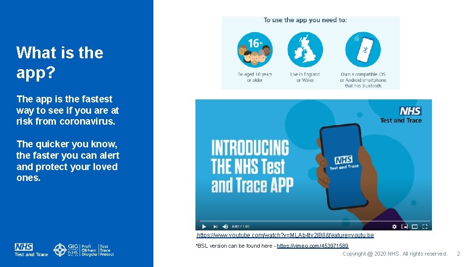 Stakeholder Briefing Pack NHS COVID19 app What is
