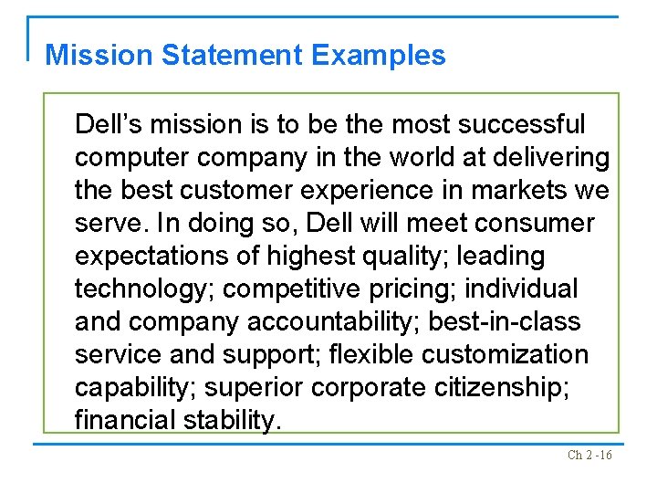 Module 2 The Business Vision Mission Ch 2