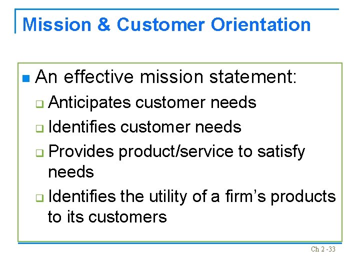 Module 2 The Business Vision Mission Ch 2