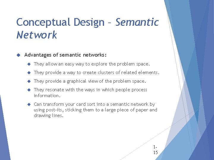 Lecture 8 Conceptual Design Brainstorming Card sort Semantic