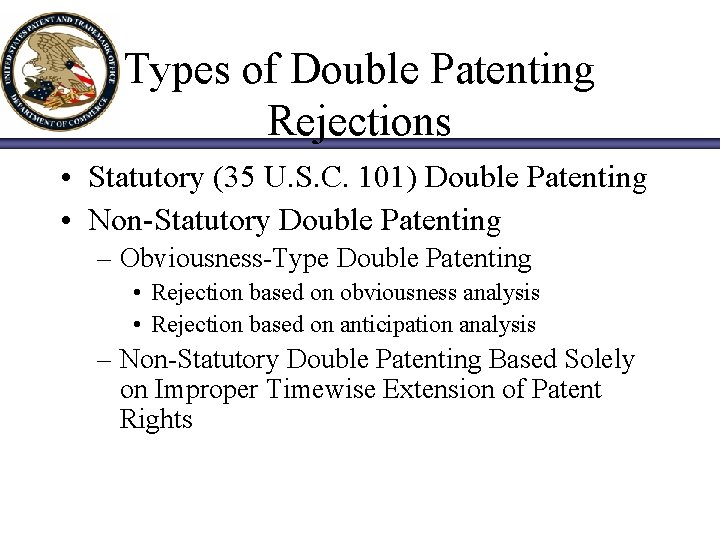 Double Patenting Deborah Reynolds SPE Art Unit 1632