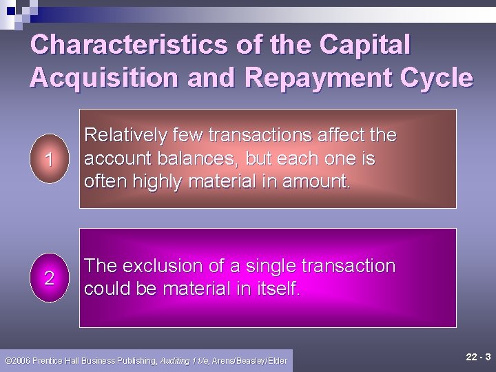 Audit of the Capital Acquisition and Repayment Cycle