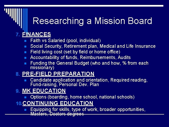 Section V The Functional Dimension of the Mission