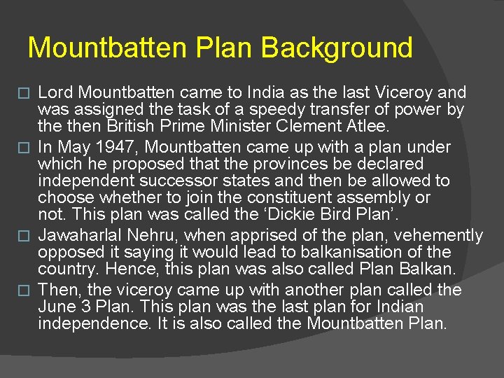 INDIAN INDEPENDENCE ACT 1947 Dr AGHALYA M Ed