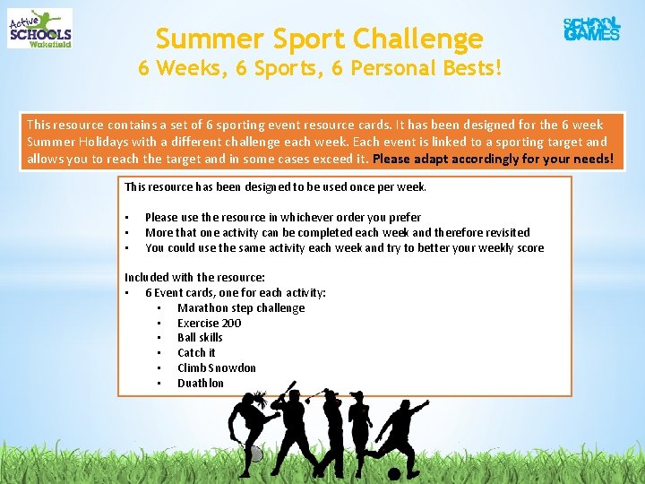 Summer Sport Challenge 6 Weeks 6 Sports 6