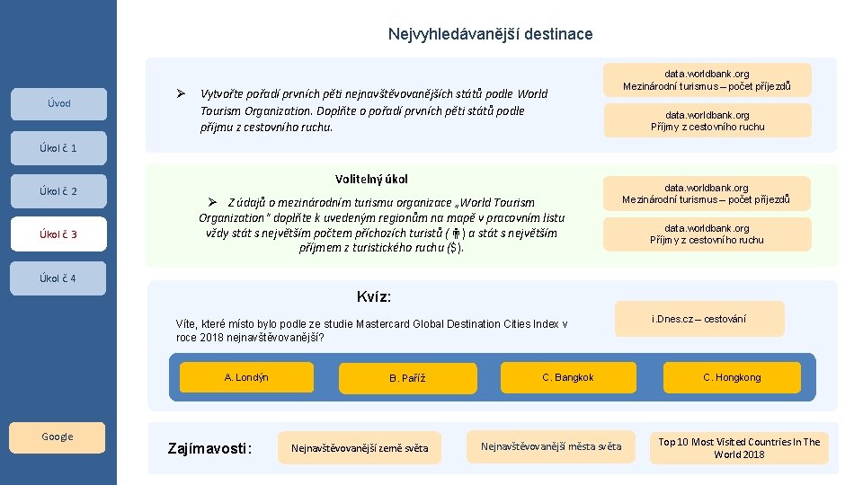 Cestovn ruch Zdroj 4 Prezentace je urena pro