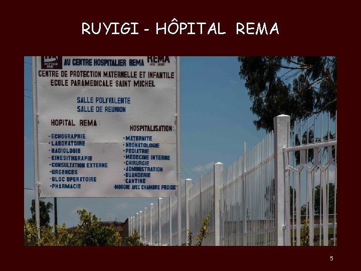 MISSIONS AMAGORE HPITAL REMA RUYIGI BURUNDI 1 Formation