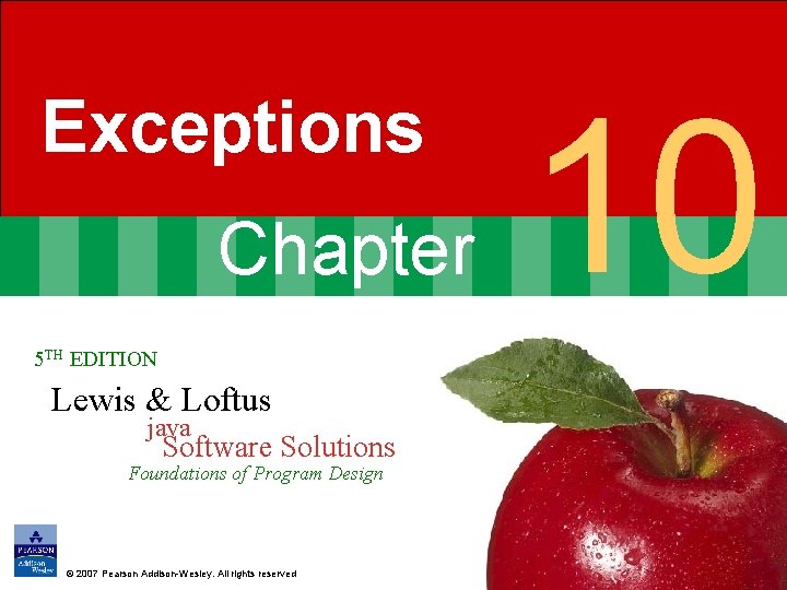 Exceptions Chapter 5 TH EDITION Lewis Loftus java