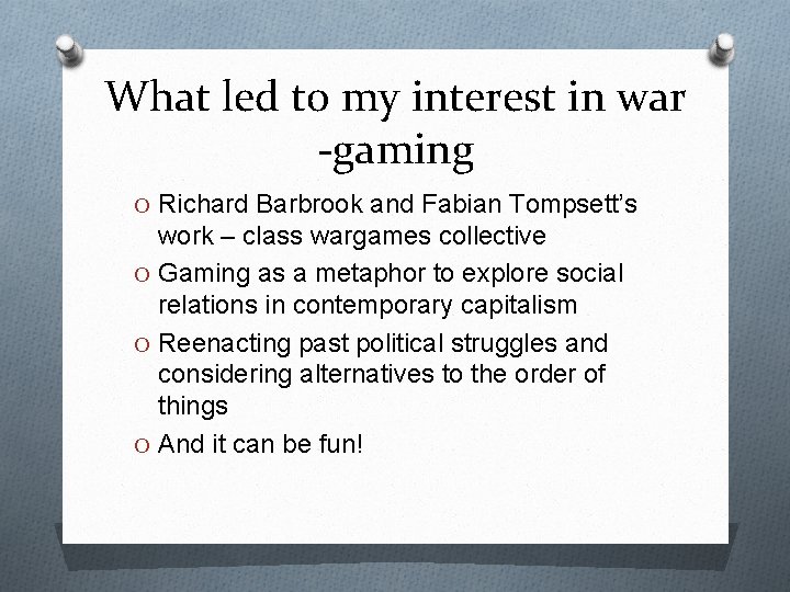 Psychogeography class wargames and history Dr Alex Bridger