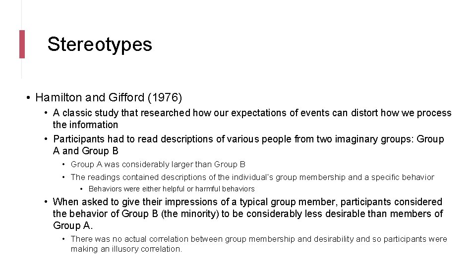The Individual and the Group Stereotyping and Social