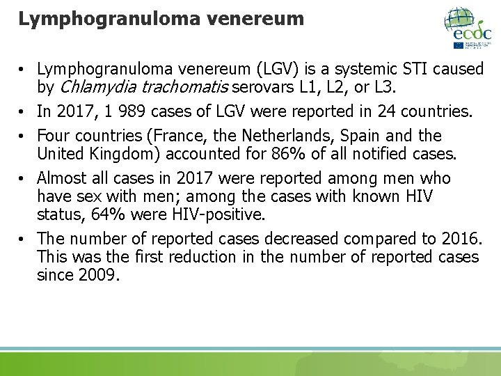 Annual Epidemiological Report for 2017 Sexually Transmitted Diseases