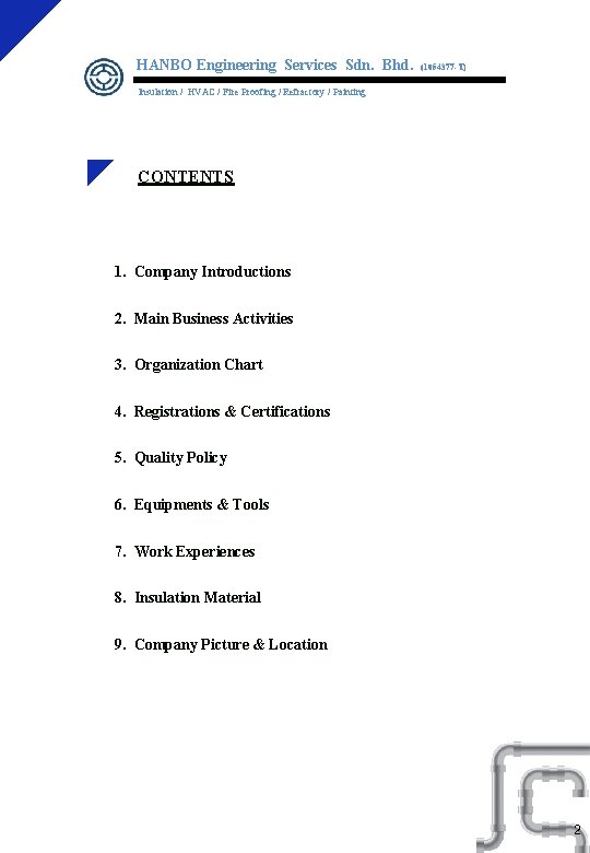 Company Profile HANBO Engineering Services Sdn Bhd Office