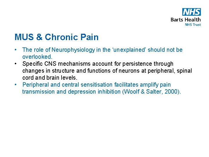 Managing complex physical psychological presentations in Chronic Pain