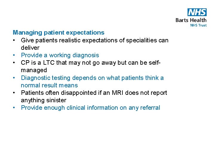 Managing complex physical psychological presentations in Chronic Pain