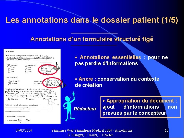 Annotations dans le cadre du dossier patient hospitalier