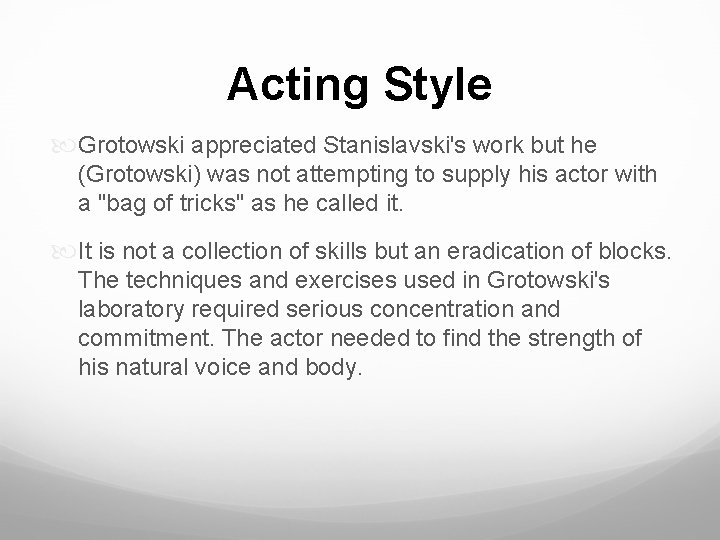 Jerzy Grotowski Poor Theatre Environmental Theatre Grotowskis theories