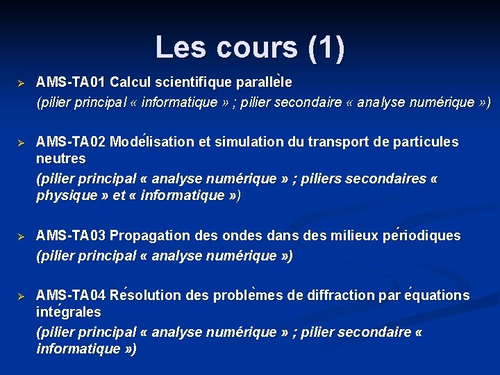 Parcours 3 A Mod Sim Modlisation et Simulation