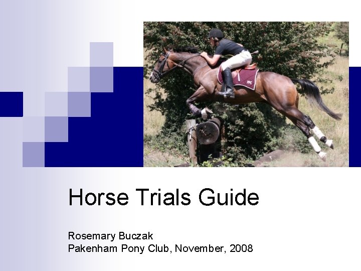 Horse Trials Guide Rosemary Buczak Pakenham Pony Club
