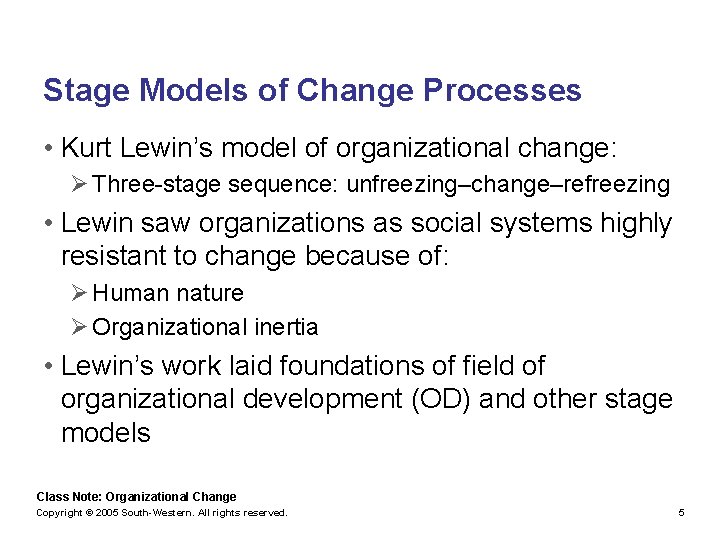 Module 8 Managing Change in Organizations Power Point