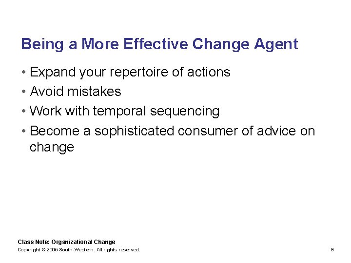 Module 8 Managing Change in Organizations Power Point