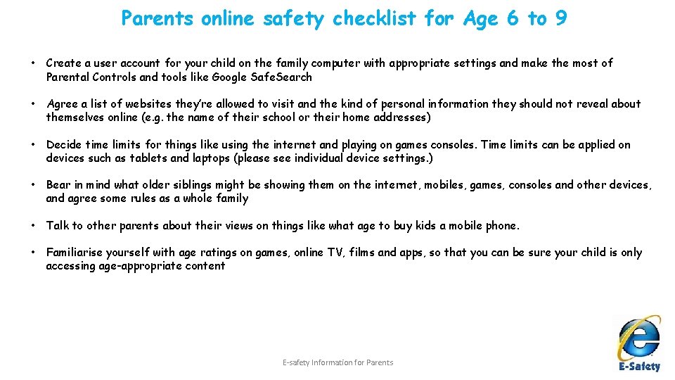 ESafety awareness for Parents Esafety Information for Parents
