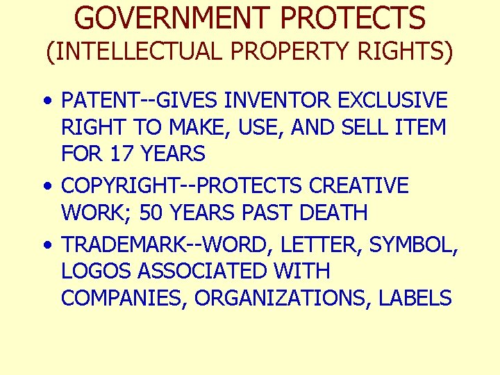 CHAPTER 11 GOVERNMENT IN OUR ECONOMY OUR GOVERNMENTFEDERAL
