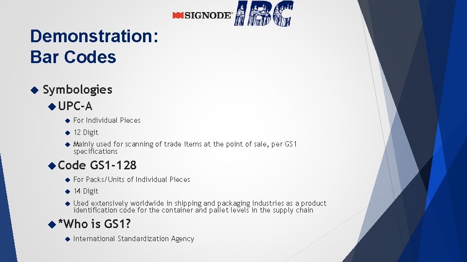 International Bar Coding Demonstration Bar Codes Ribbons Matt